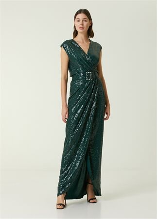 Maison Kairos Kadın Yeşil Yırtmaçlı Payetli Maxi Abiye Elbise 36 EU Maison Kairos Kadın Yeşil Yırtmaçlı Payetli Maxi Abiye Elbise 36 EU