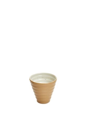 Creathings Joy Çizgi Dokulu Porselen Espresso Bardağı Sarı