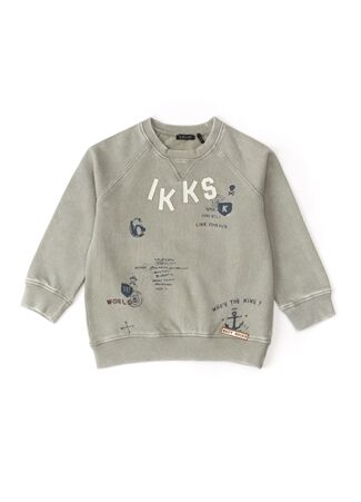 Ikks Erkek Çocuk Gri Logolu Baskılı Sweatshirt 2 Yaş EU