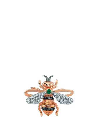 Bee Goddess Kadın Altın Rengi Tek Küpe Pembe EU