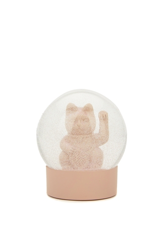 Donkey Maneki Neko Lucky Waving Cat Pembe Cam Küre Donkey Maneki Neko Lucky Waving Cat Pembe Cam Küre