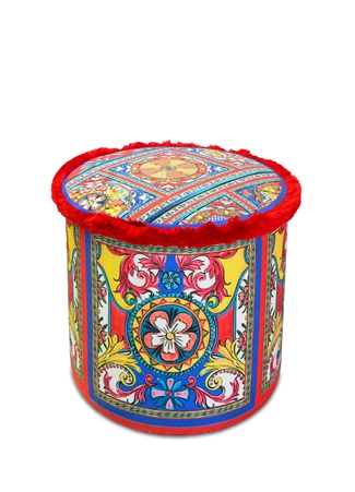 Baci Milano Sole Mio Kırmızı Püsküllü 45x45 Cm Puf