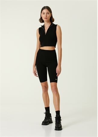 Prada Kadın Siyah Logolu Biker Tayt 42 IT