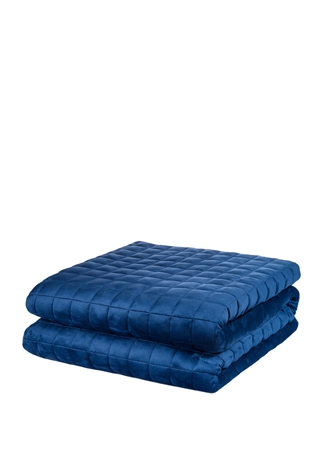 Sinada Mavi Kapitoneli Pamuk Saten Battaniye