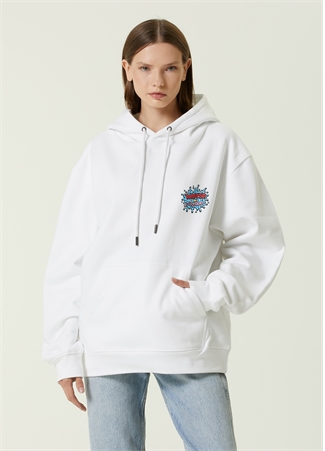 Wasted Kadın Beyaz Kapüşonlu Baskılı Sweatshirt XS EU Wasted Kadın Beyaz Kapüşonlu Baskılı Sweatshirt XS EU