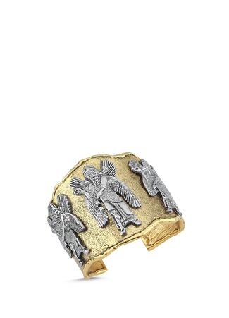 Unique By Av Kadın Marduk İşlemeli Kelepçe Bileklik Gri EU