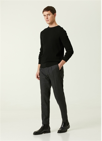 Kiton Erkek Antrasit Pilili Yün Pantolon Gri 33 US Kiton Erkek Antrasit Pilili Yün Pantolon Gri 33 US