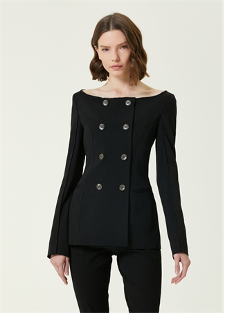 Acne Studios Kadın Siyah Kayık Yaka Blazer 34 Fr Acne Studios Kadın Siyah Kayık Yaka Blazer 34 Fr