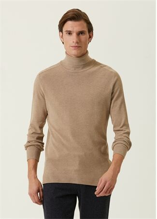 Network Erkek Slim Fit Bej Kazak L EU