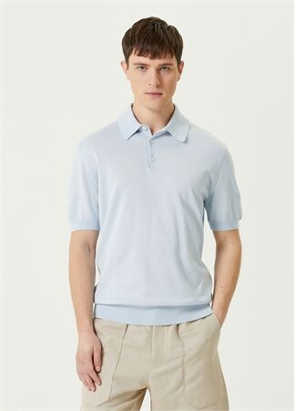 Zegna Erkek Mavi Polo Yaka T-shirt 48 It