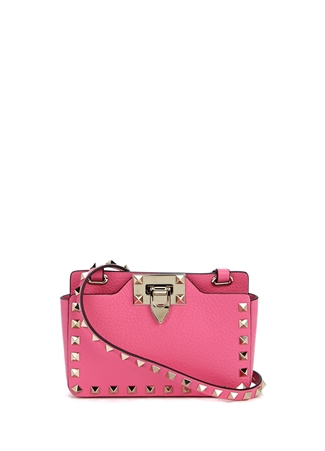 Valentino Garavani Kadın Rockstud Pembe Deri Çanta EU Valentino Garavani Kadın Rockstud Pembe Deri Çanta EU