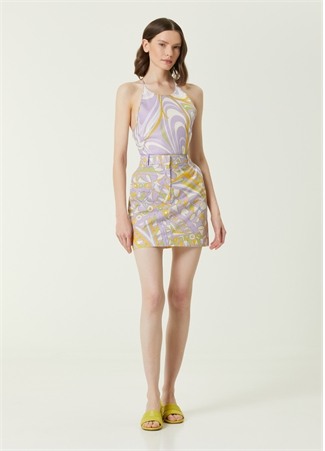 Emilio Pucci Kadın Lila Yüksek Bel Desenli Mini Etek Mor 40 It Emilio Pucci Kadın Lila Yüksek Bel Desenli Mini Etek Mor 40 It