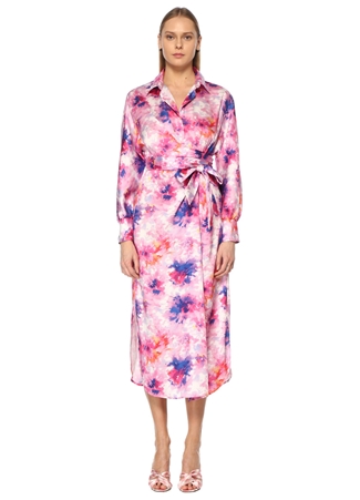 Msgm Kadın Pembe Desenli Kuşak Detaylı Midi Elbise 40 IT Msgm Kadın Pembe Desenli Kuşak Detaylı Midi Elbise 40 IT