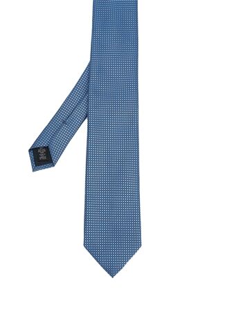 Zegna Erkek Mavi Desenli İpek Kravat EU