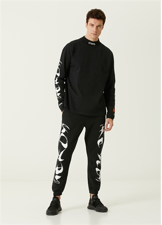 Heron Preston Erkek Siyah Beyaz Baskılı Jogger Eşofman Altı S EU Heron Preston Erkek Siyah Beyaz Baskılı Jogger Eşofman Altı S EU