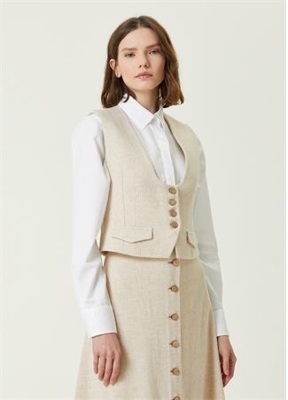 Faraway Kadın Marfa Krem Yün Yelek Bej 36 EU Faraway Kadın Marfa Krem Yün Yelek Bej 36 EU