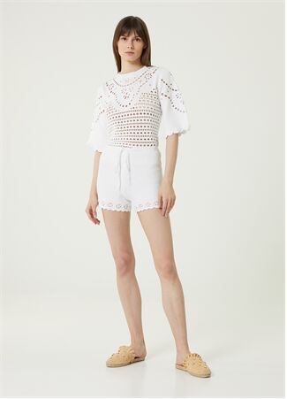 Red Valentino Kadın Beyaz Triko Şort M EU