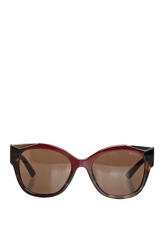 Prada Kadın Siyah Bordo Çerçeve Detaylı Güneş Gözlüğü Kahverengi 54 EU