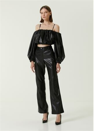 Msgm Kadın Siyah Bol Paça Pantolon 38 IT