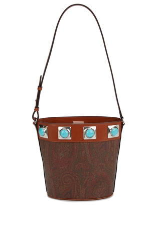 Etro Kadın Kırmızı Etnik Desenli Omuz Çantası EU Etro Kadın Kırmızı Etnik Desenli Omuz Çantası EU