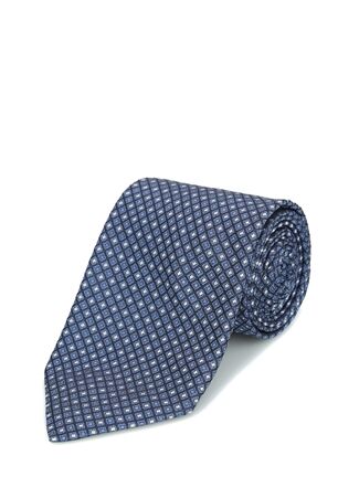 Beymen Collection Erkek Mavi Desenli İpek Kravat EU IT