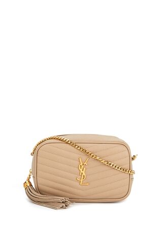 Kadın Lou Mini Bej Kapitoneli Deri Omuz Çantası EU