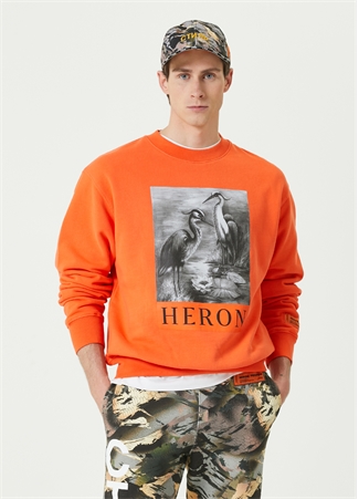 Heron Preston Erkek Sweatshirt Turuncu L Eu Heron Preston Erkek Sweatshirt Turuncu L Eu