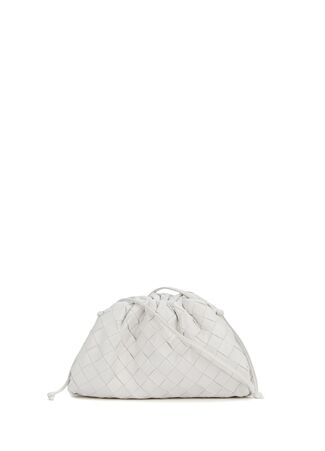 Bottega Veneta Kadın Beyaz Örgü Dokulu Deri Omuz Çantası EU