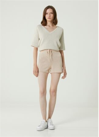 Tru Kadın Summer Time Bej Triko Şort XS/S EU Tru Kadın Summer Time Bej Triko Şort XS/S EU