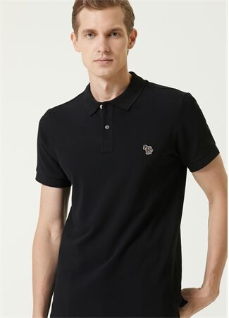 PS by Paul Smith Erkek Siyah Polo Yaka T-shirt S EU