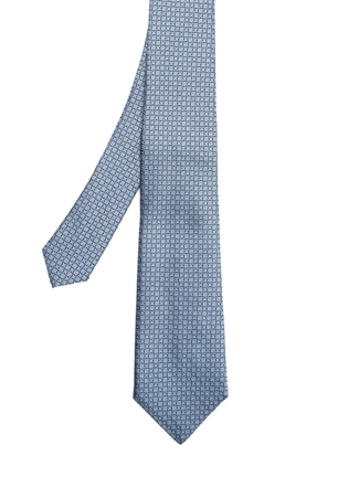 Canali Erkek Mavi Geometrik Desenli İpek Kravat EU Canali Erkek Mavi Geometrik Desenli İpek Kravat EU