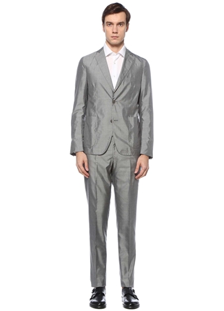 Pal Zileri Erkek Gri Kelebek Yaka İpek Takım Elbise 50 IT