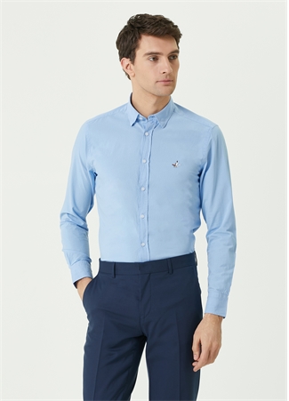 Beymen Club Erkek Slim Fit Mavi Armürlü Gömlek S Beymen Club Erkek Slim Fit Mavi Armürlü Gömlek S