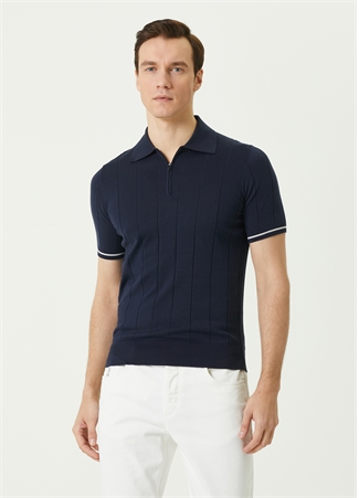 Brunello Cucinelli Erkek POLO YAKA Lacivert 50 IT Brunello Cucinelli Erkek POLO YAKA Lacivert 50 IT