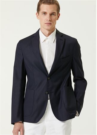 Pal Zileri Erkek Lacivert Kelebek Yaka Yün Ceket 50 IT