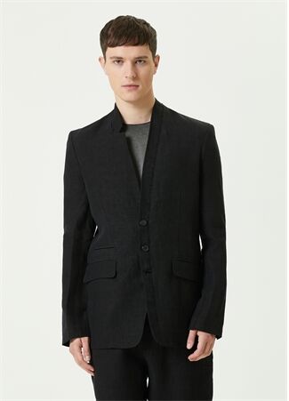 Isabel Benenato Erkek Siyah Keten Ceket 50 IT