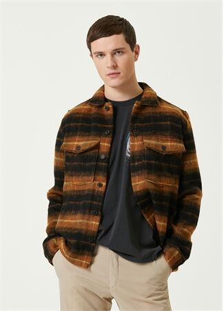 Allsaints Erkek Hatch Kahverengi Ekoseli Dış Gömlek XS EU