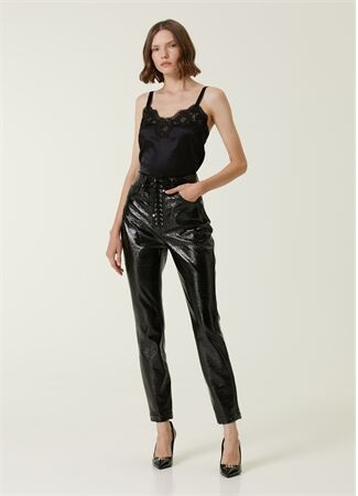 Dolce&Gabbana Kadın Siyah Bağcıklı Skinny Pantolon 42 IT