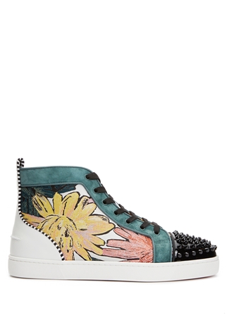 Christian Louboutin Erkek Beyaz Yeşil Çiçek Desenli Troklu Sneaker 4 Eu Christian Louboutin Erkek Beyaz Yeşil Çiçek Desenli Troklu Sneaker 4 Eu