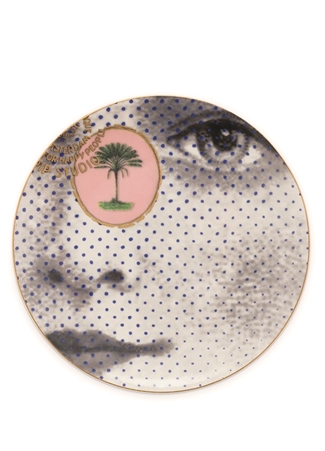 Pip Studio Heritage Yüz Desenli Siyah Porselen Tabak