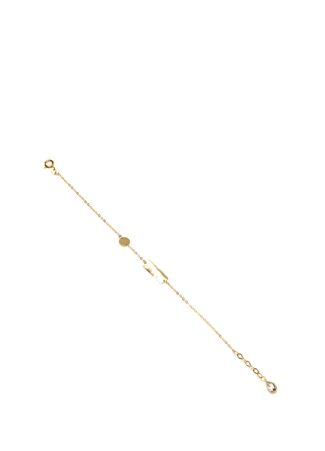 Collection-Alper Tunçoku Kadın Pul Detaylı Altın Rengi Bileklik EU