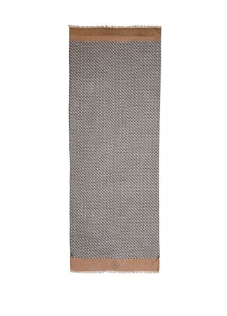 Pal Zileri Erkek Kahverengi Geometrik Desenli Kaşmir Atkı EU