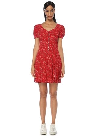 Polo Ralph Lauren Kadın Kırmızı Desenli Mini Elbise 2 US