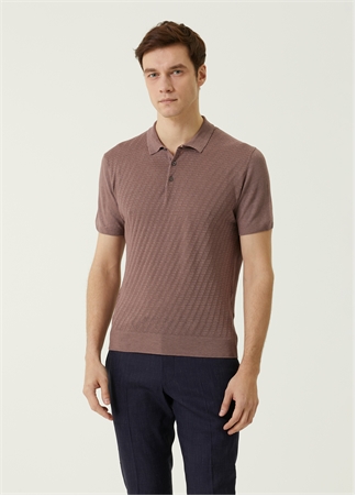 Corneliani Erkek Kahverengi Polo Yaka Desen Dokulu Keten Triko Pembe 54 IT Corneliani Erkek Kahverengi Polo Yaka Desen Dokulu Keten Triko Pembe 54 IT