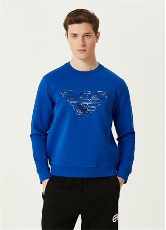 Emporio Armani Erkek Sweatshirt Mavi M Eu