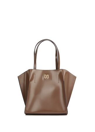 Network Kadın Vizon Deri Omuz Çantası Bej EU