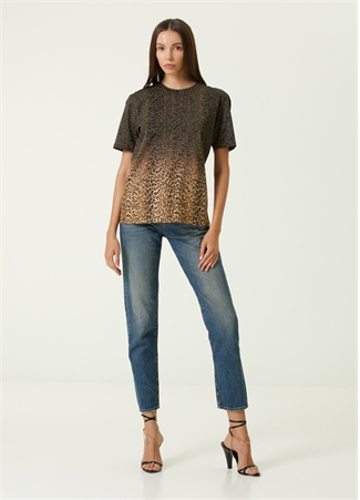 Kadın Mavi Kontrast Dikişli Jean Pantolon 25 US