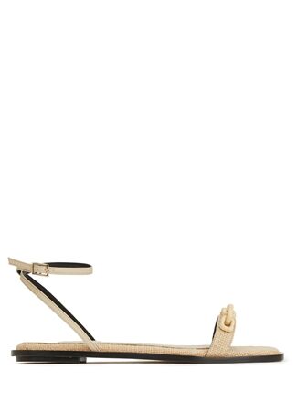 Serena Uziyel Kadın Bej Zincir Detaylı Jüt Sandalet 36 EU