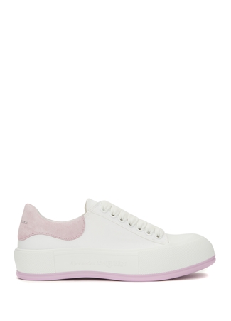 Alexander McQueen Kadın Beyaz Pembe Logolu Sneaker 36 EU