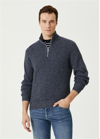 Brunello Cucinelli Erkek Mavi Dik Yaka Kaşmir Triko Gri 48 IT Brunello Cucinelli Erkek Mavi Dik Yaka Kaşmir Triko Gri 48 IT